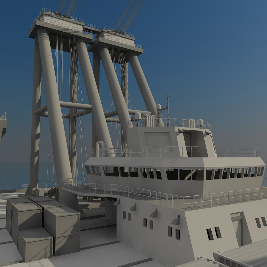 Floating Crane 3d Model