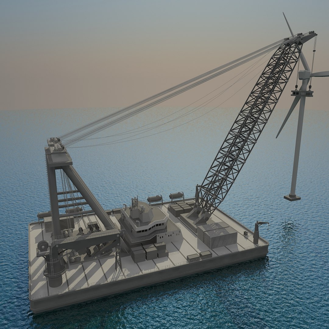 Floating Crane 3d Model