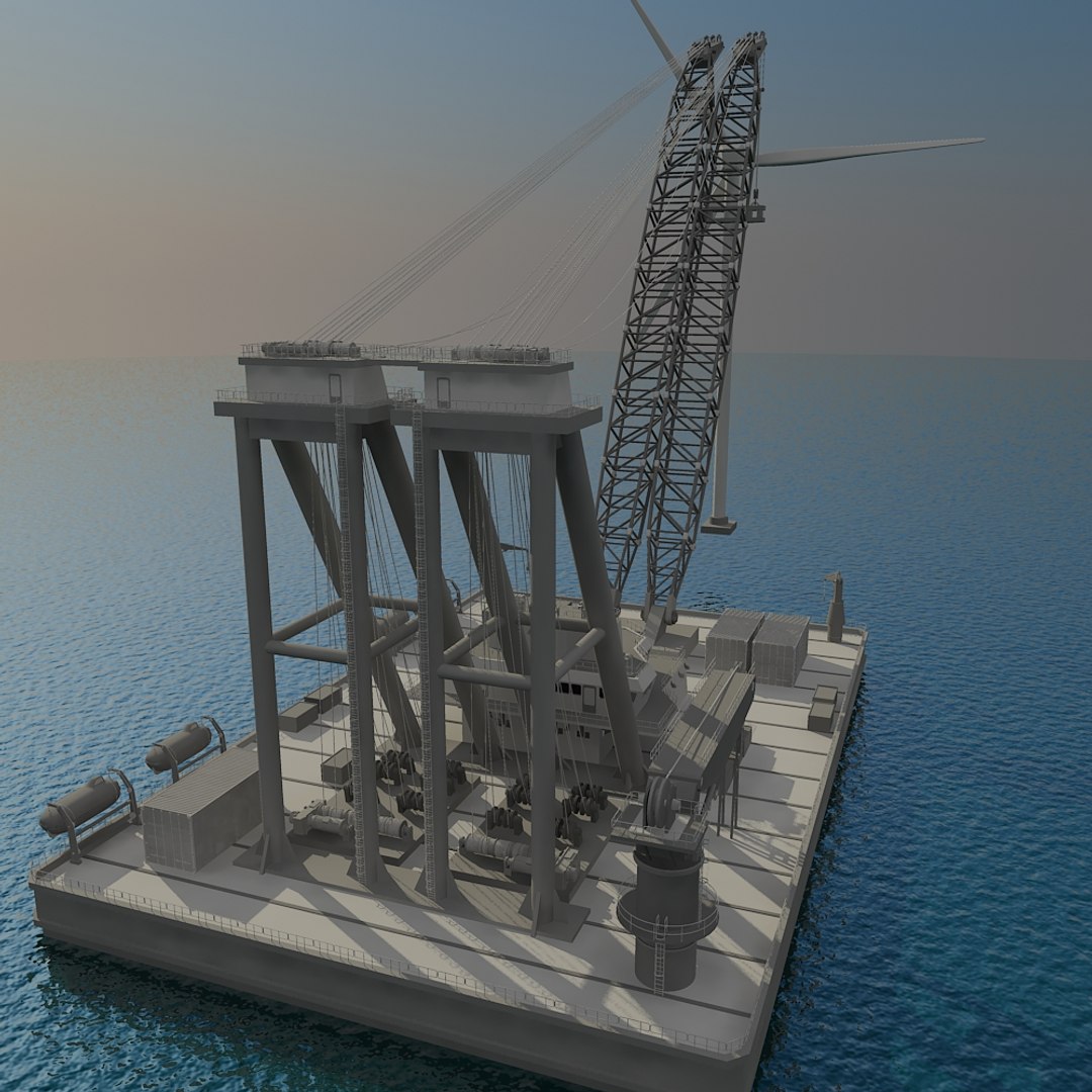 Floating Crane 3d Model