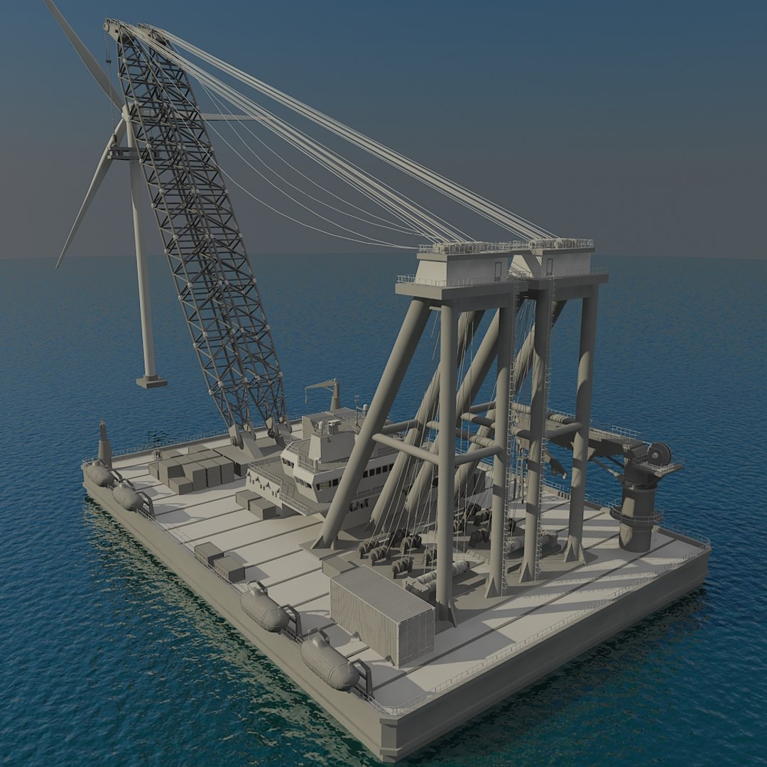 Floating Crane 3d Model