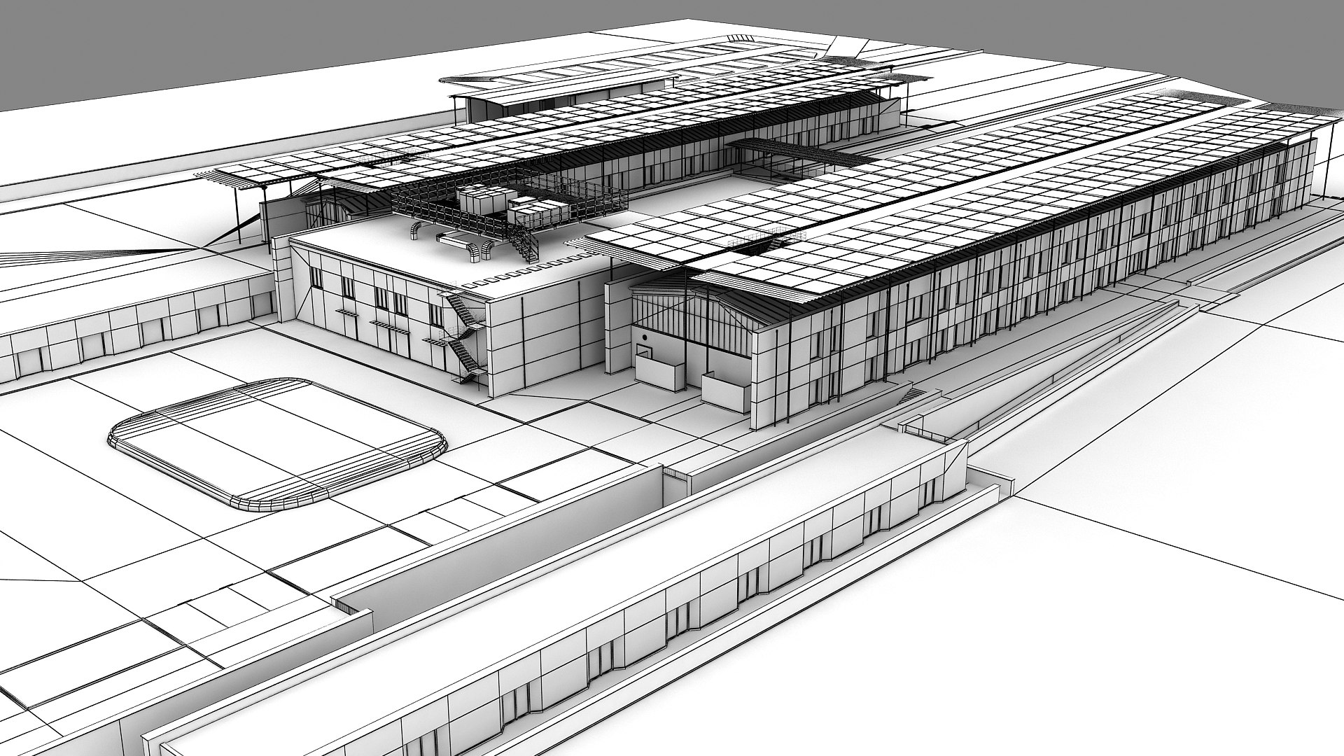 3D Rural Hospital Building model - TurboSquid 1819030