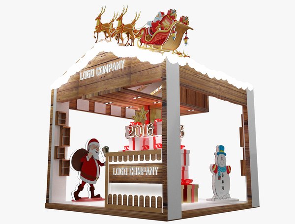 3d christmas kiosk booth model