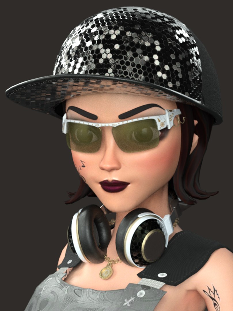 Cartoon 3D Rigged Supper Dancer Girl-Eva Character 3D Model 3D Model ...