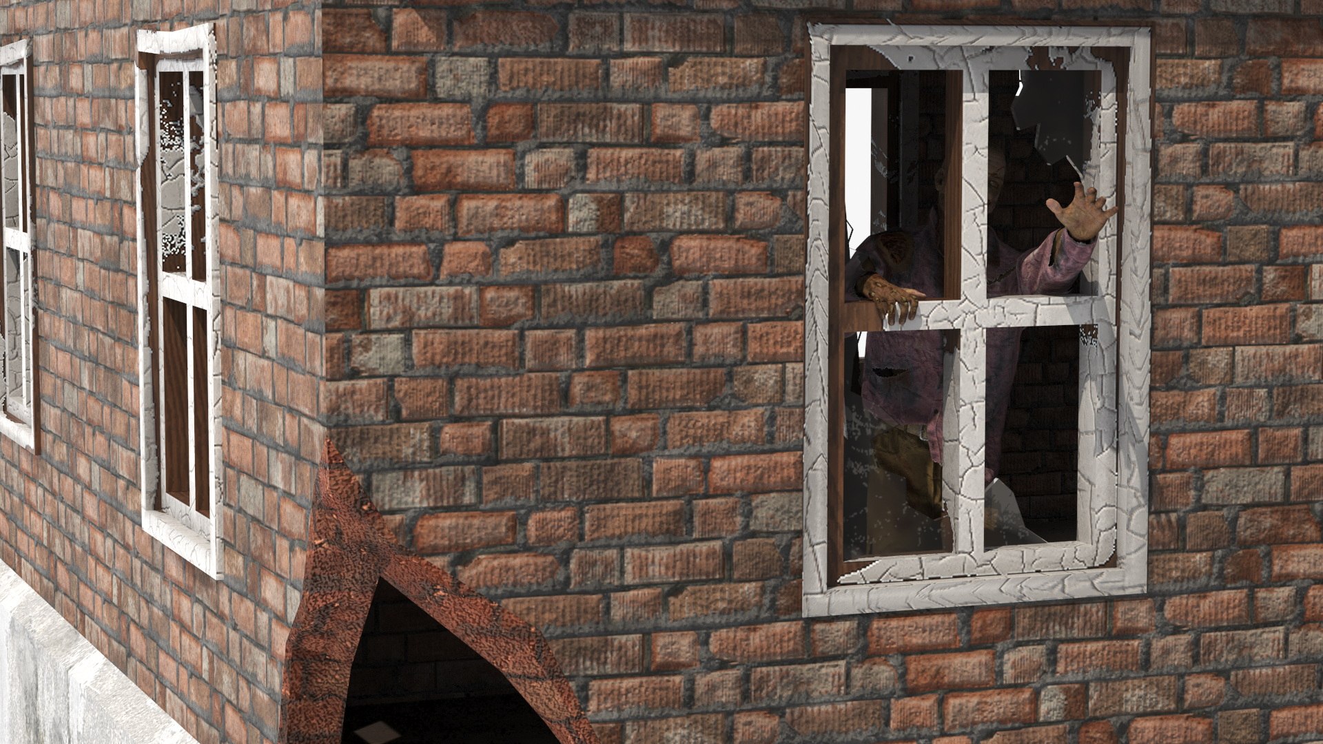 3D Zombie Chasing Survivor Woman - TurboSquid 2354720