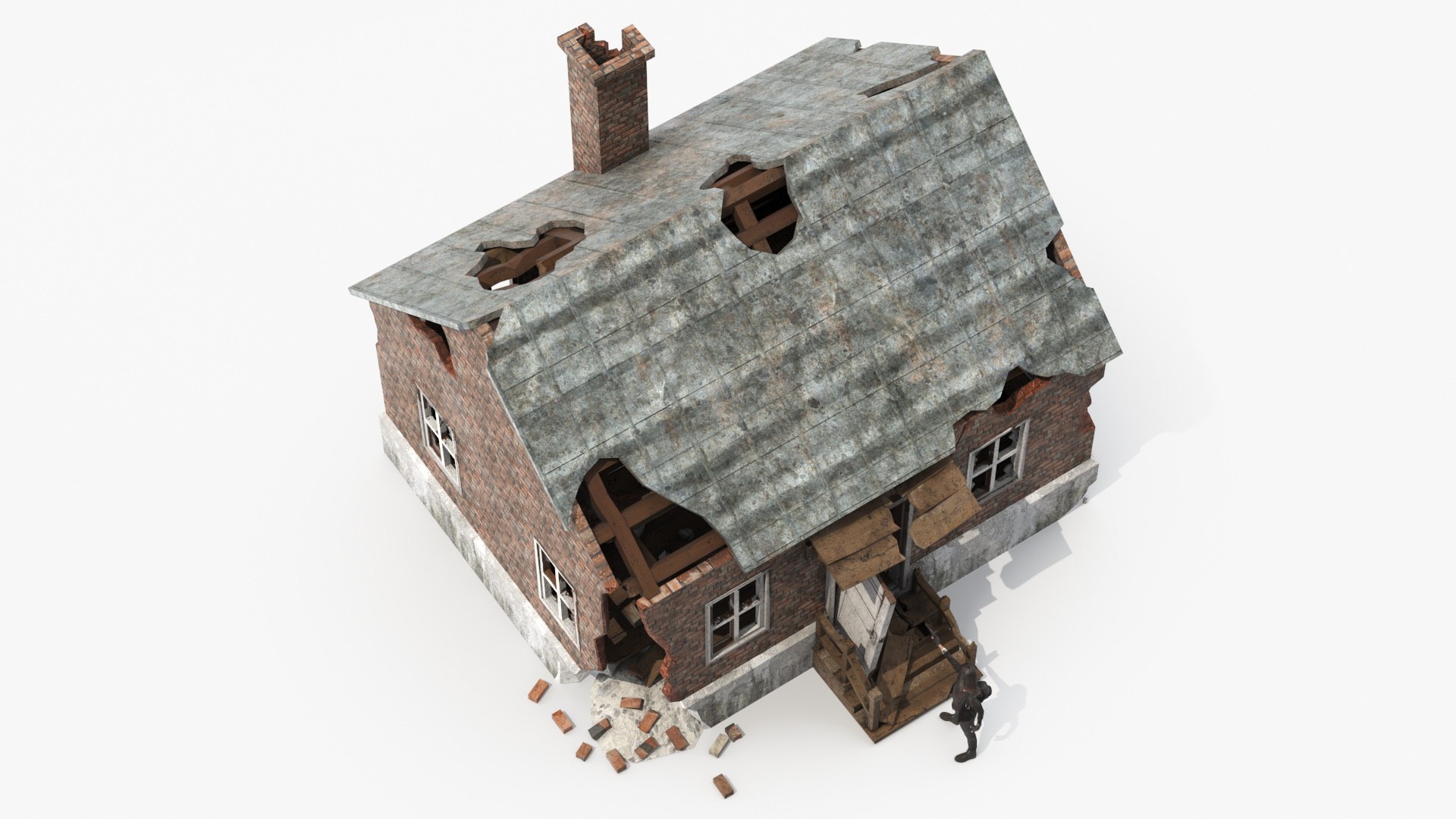 3D Zombie Chasing Survivor Woman - TurboSquid 2354720