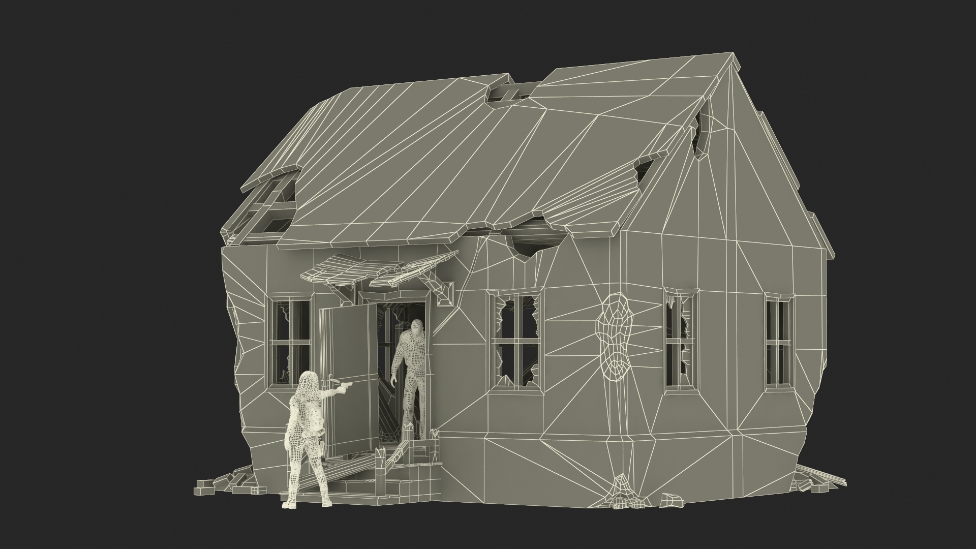 3D Zombie Chasing Survivor Woman - TurboSquid 2354720