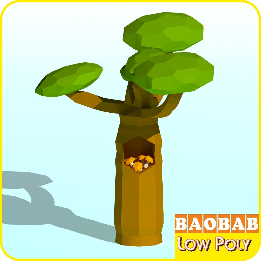3D Baobab Tree Cartoon - TurboSquid 1311207
