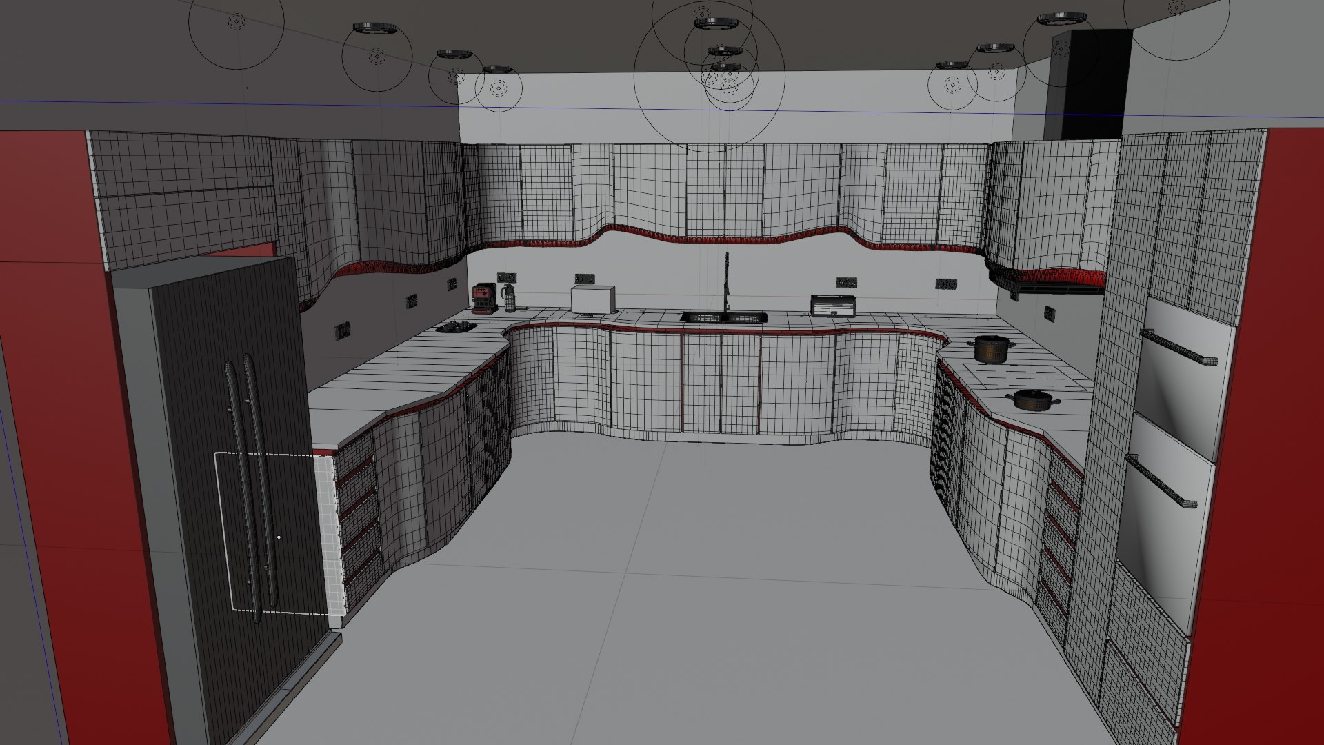 Red kitchen37 3D model - TurboSquid 2035450