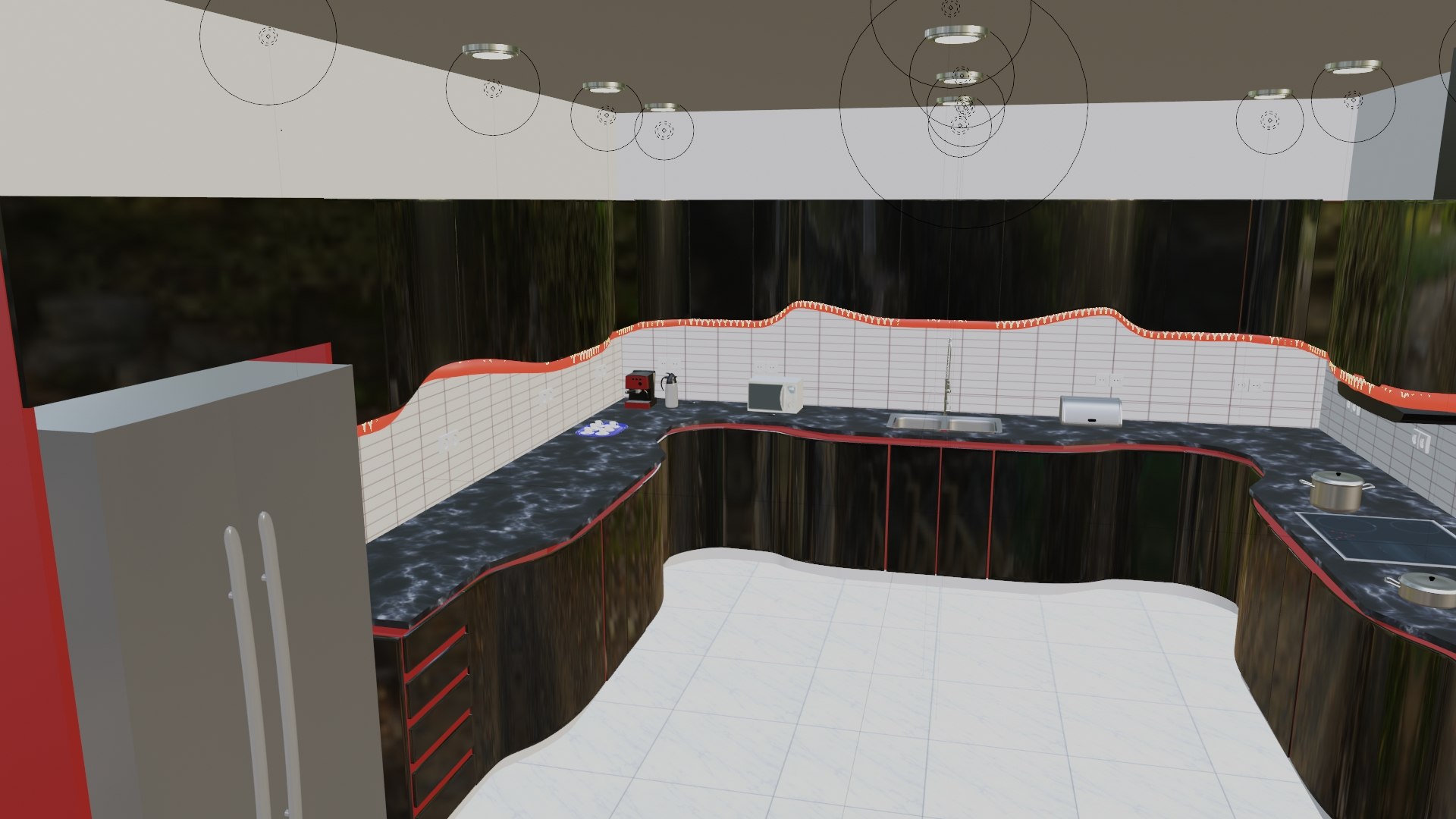 Red kitchen37 3D model - TurboSquid 2035450