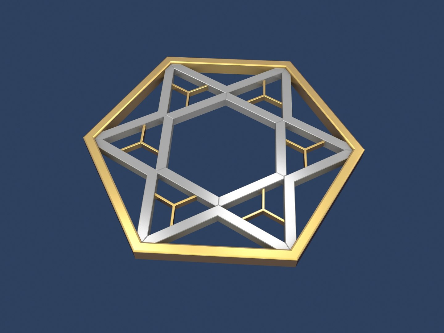 Star david hexagon model - TurboSquid 1417477