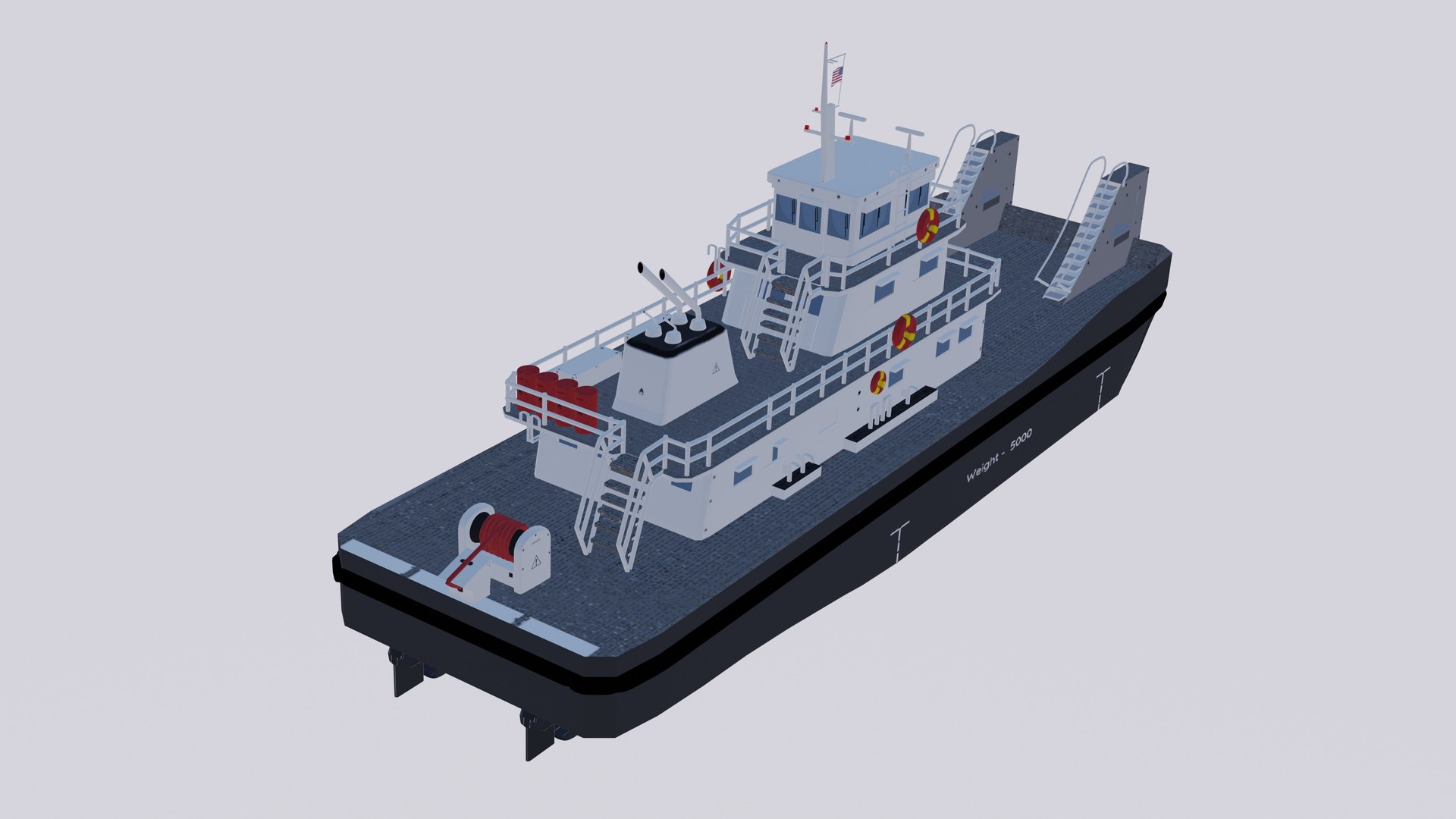 Push Boat Ferry 3D Model - TurboSquid 1384379