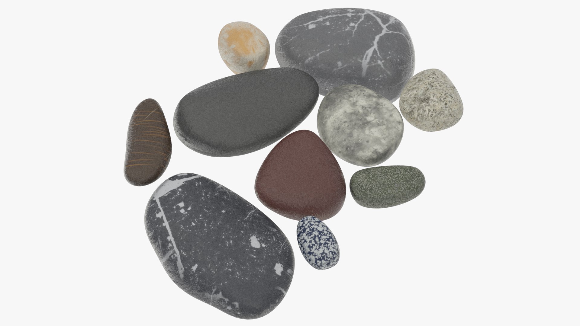 3D Pebbles Set - TurboSquid 1584938