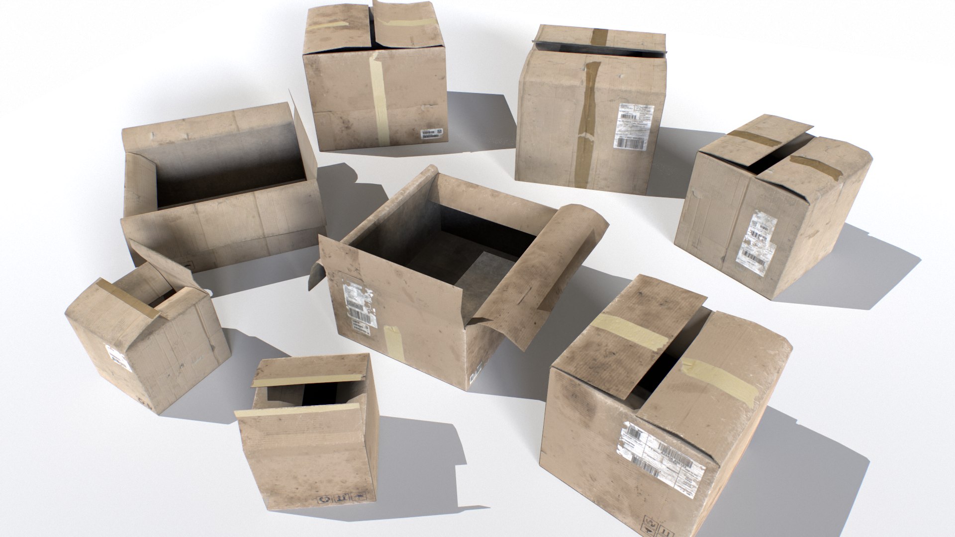 Old Cardboard Boxes 3D Model - TurboSquid 1983314