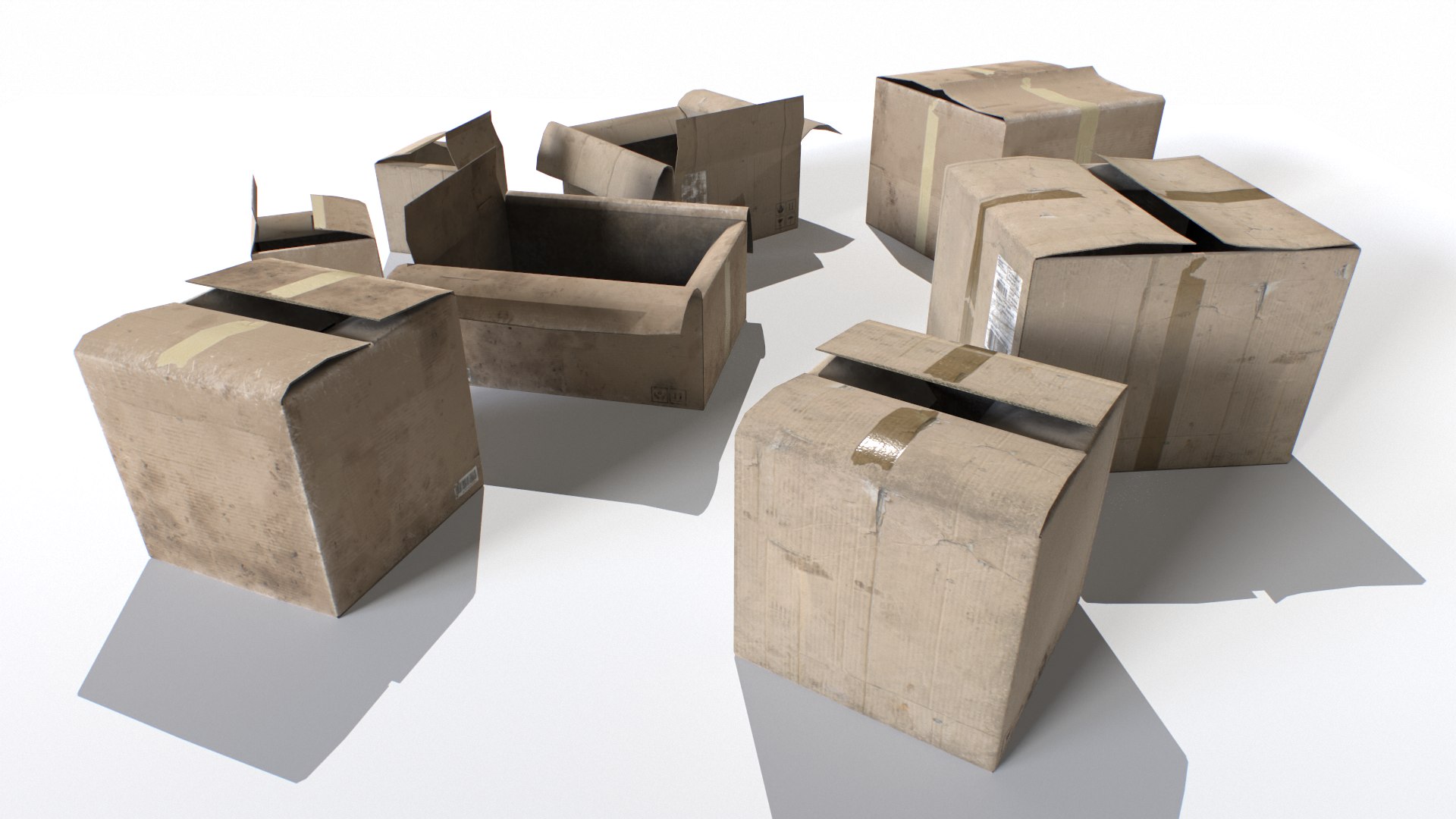 Old Cardboard Boxes 3D Model - TurboSquid 1983314