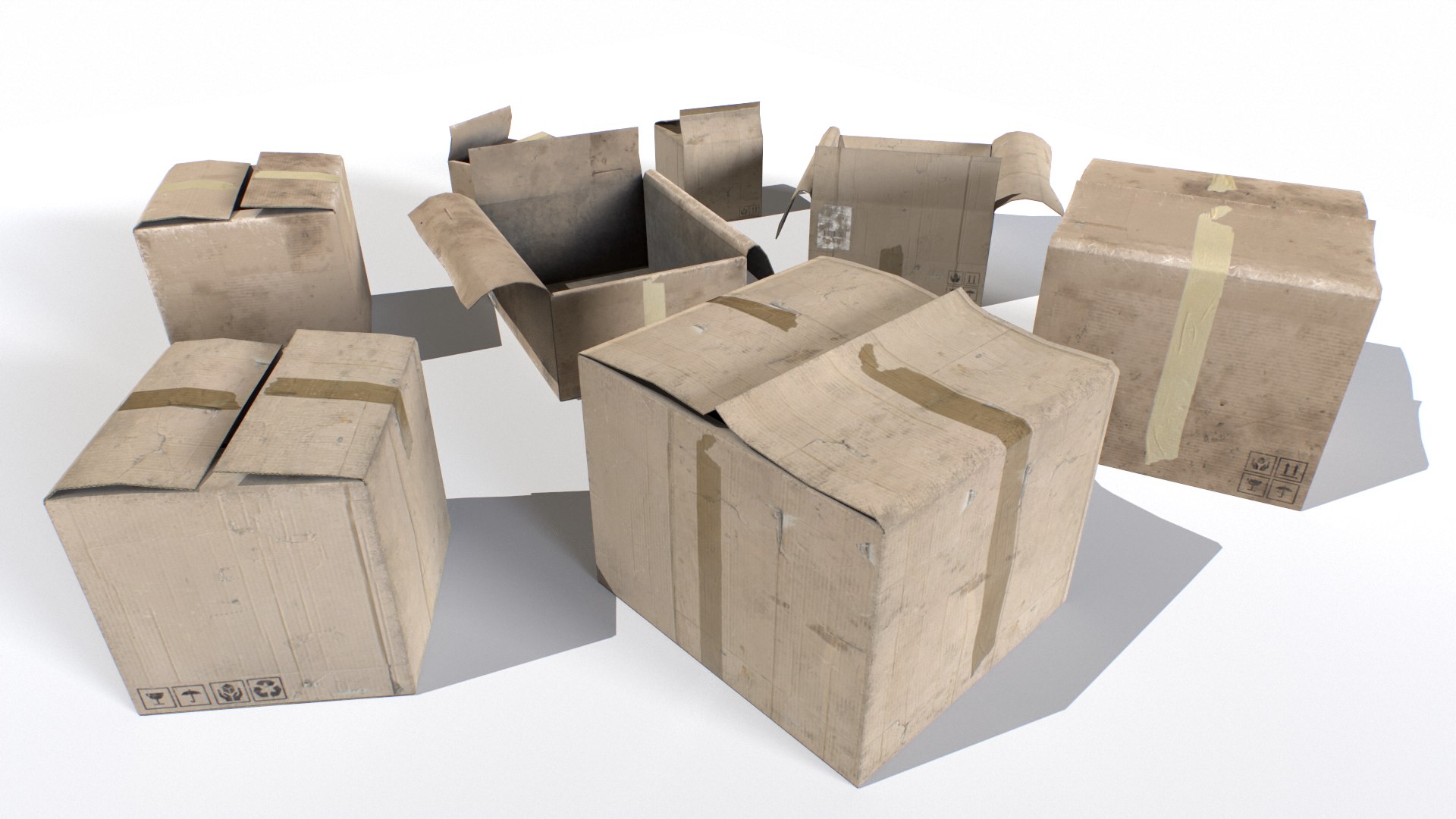 Old Cardboard Boxes 3D Model - TurboSquid 1983314