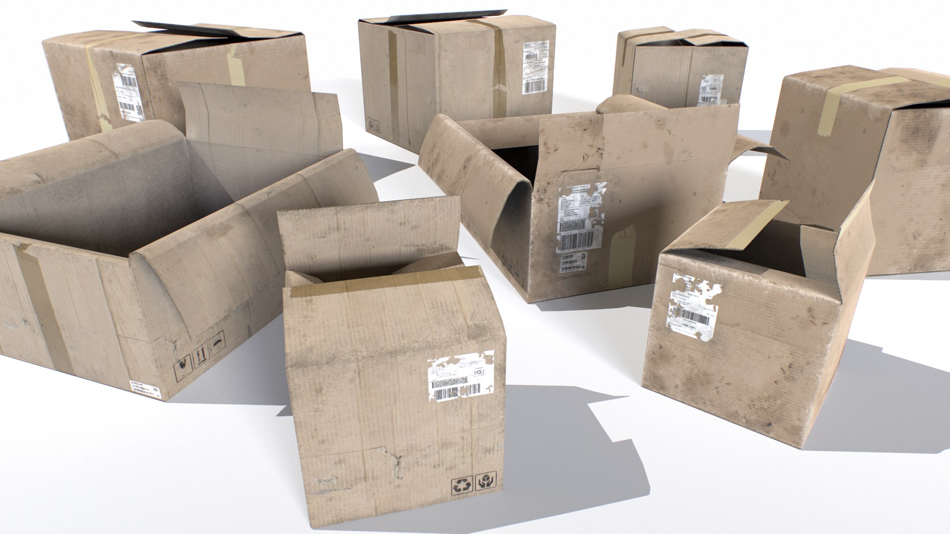 Old Cardboard Boxes 3D Model - TurboSquid 1983314