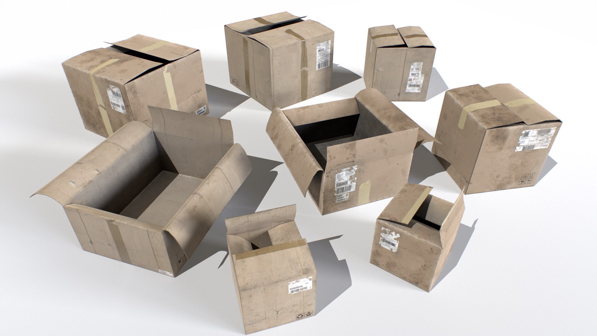 Old Cardboard Boxes 3D Model - TurboSquid 1983314