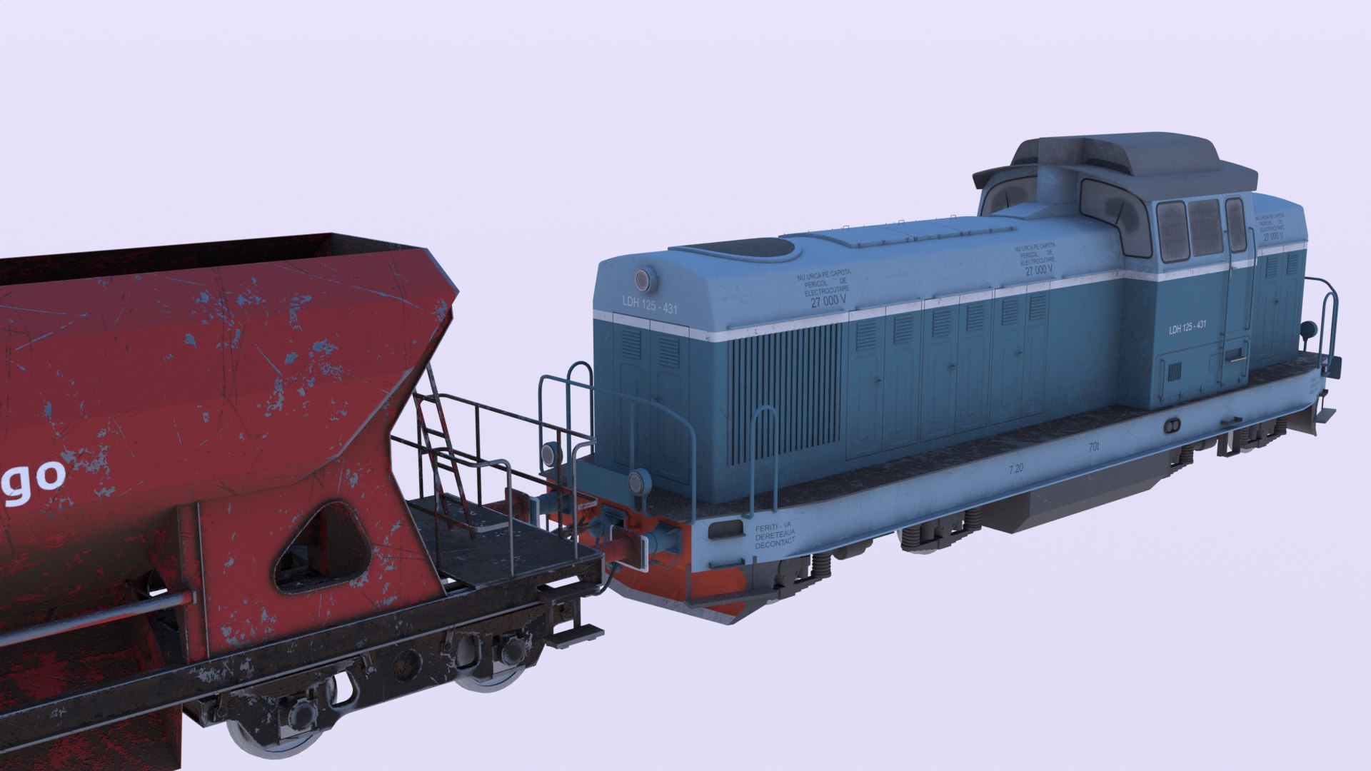 3D Cargo Train PBR - TurboSquid 2251958