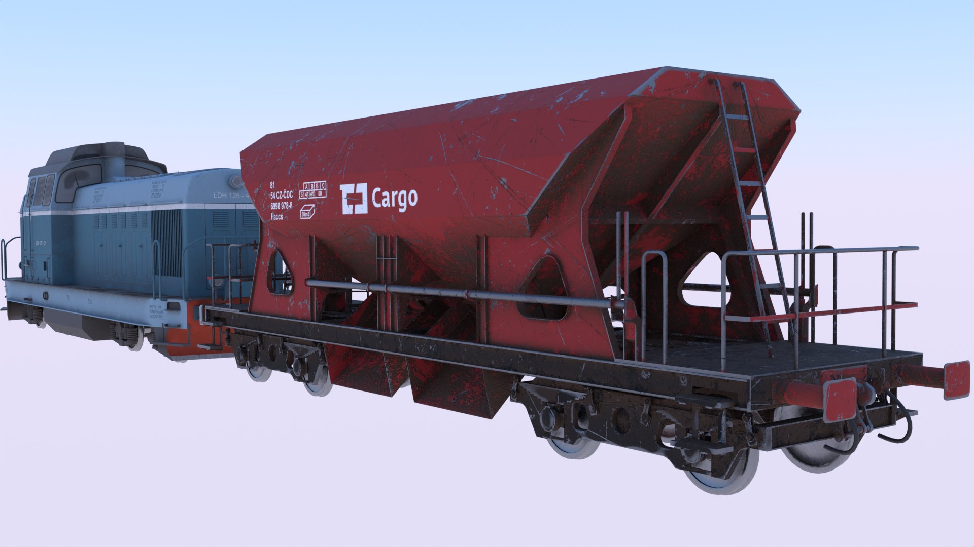 3D Cargo Train PBR - TurboSquid 2251958
