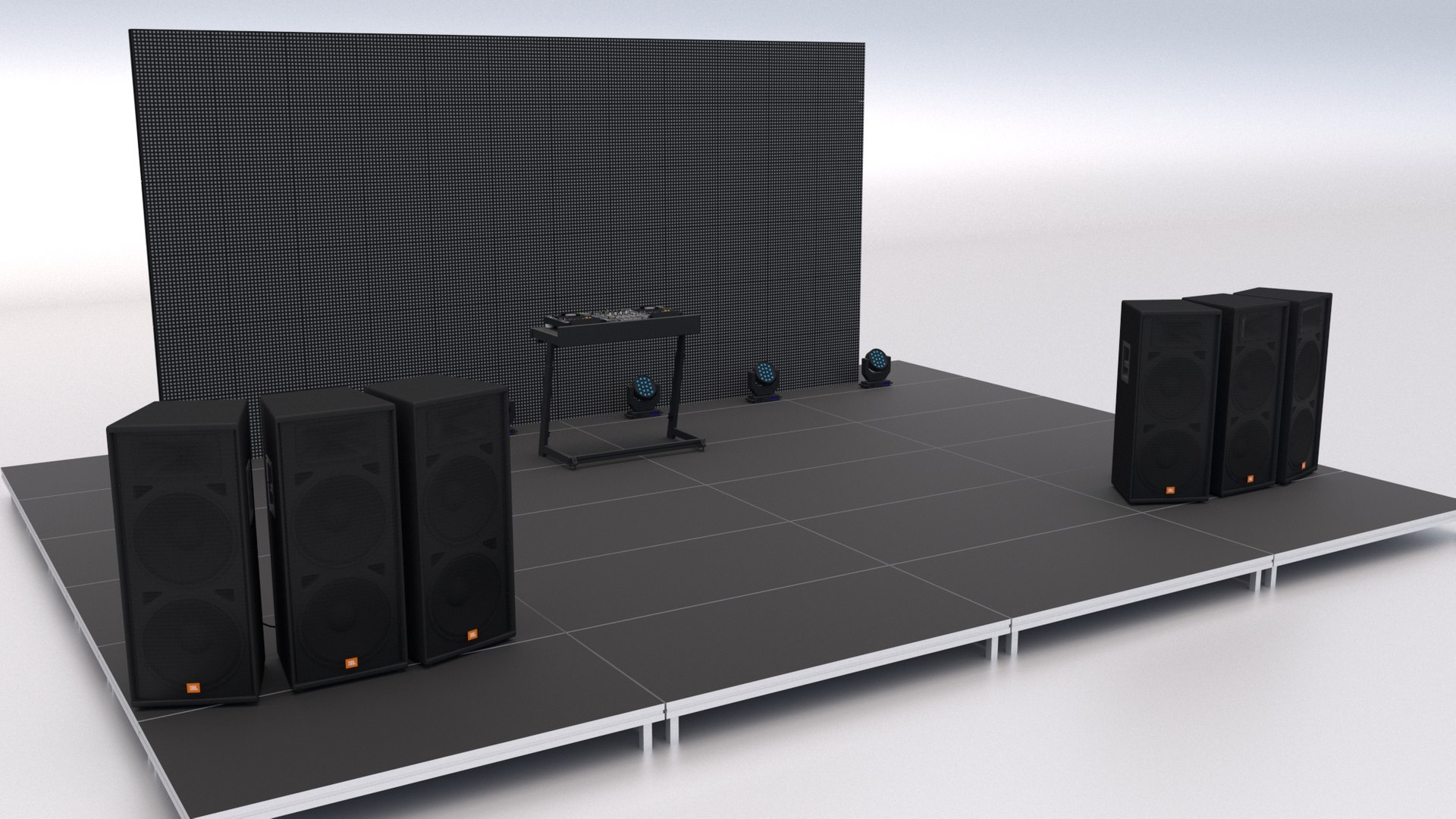 3D Dj Booth Stage - TurboSquid 1746461
