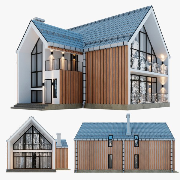 Barnhouse with terraces and balconies 3D model - TurboSquid 1978911