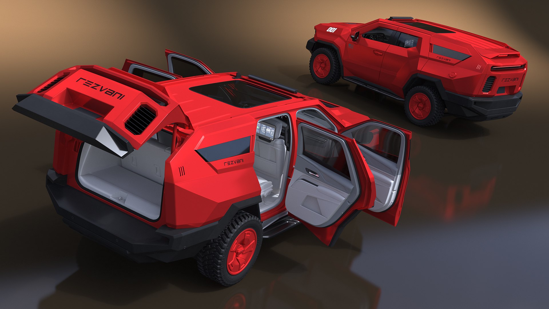 3D Armored SUV 2024 Rezvani Vengeance Red Rigged - TurboSquid 2302786