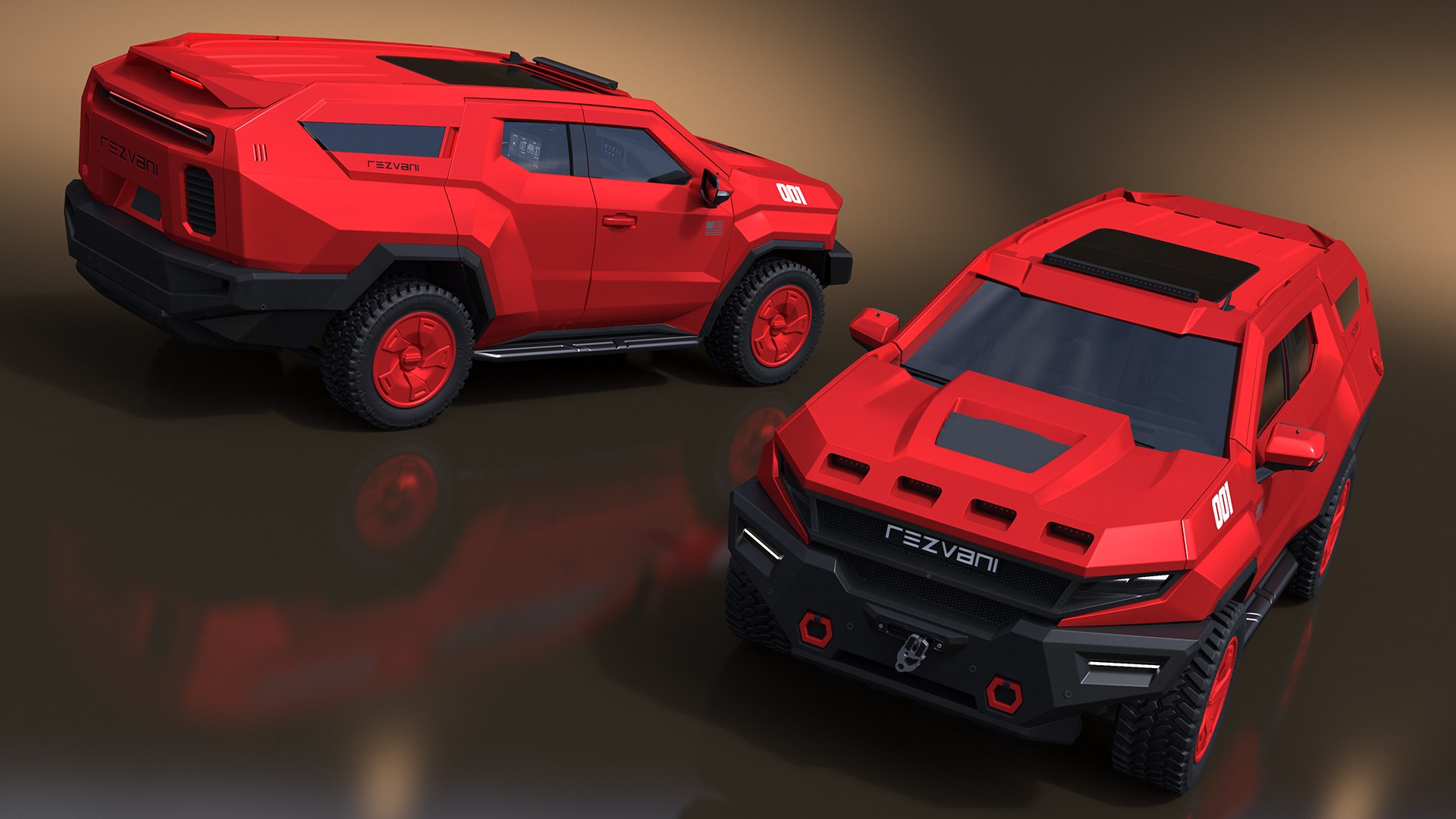 3D Armored SUV 2024 Rezvani Vengeance Red Rigged - TurboSquid 2302786
