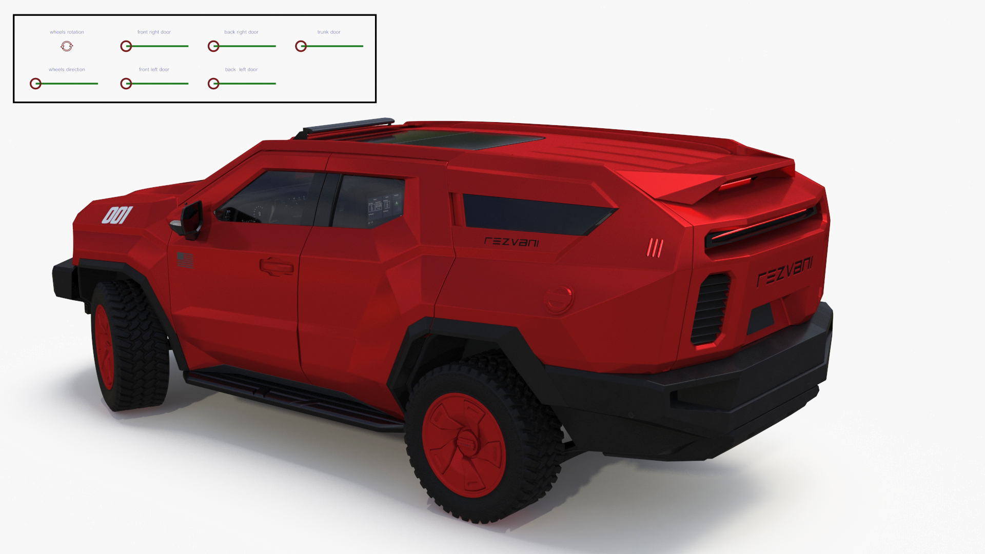 3D Armored SUV 2024 Rezvani Vengeance Red Rigged - TurboSquid 2302786