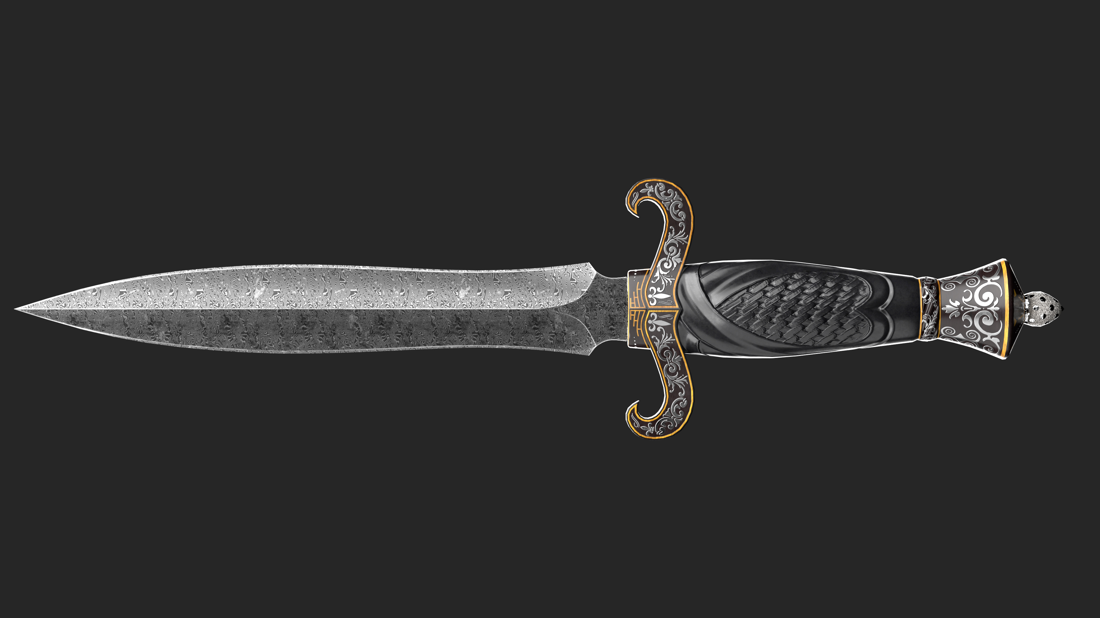 Dagger black 3D model - TurboSquid 1649710