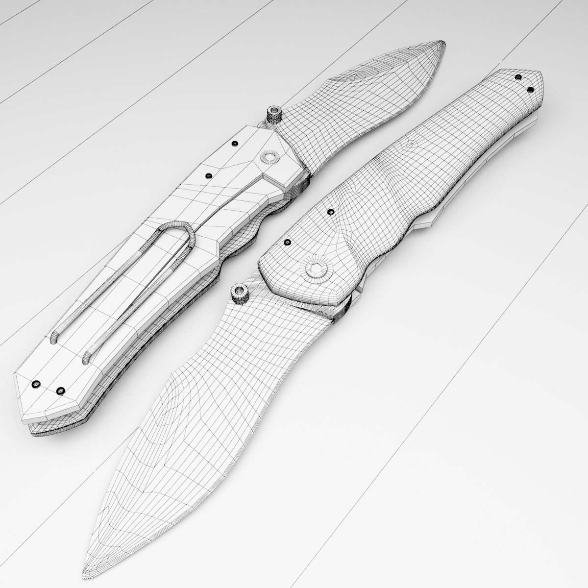 folding knife 3d max