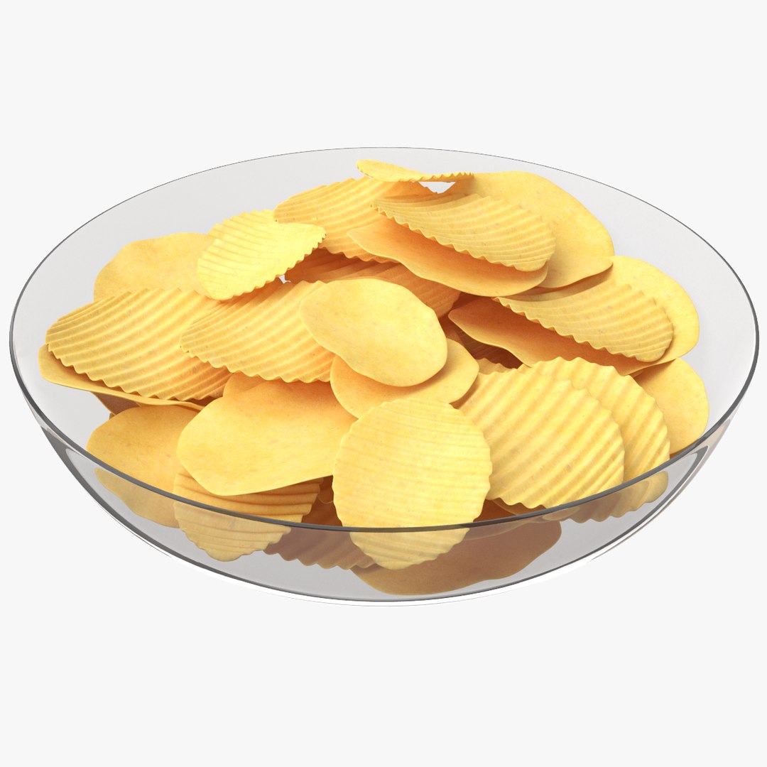 3D potato chips plate model - TurboSquid 1361418