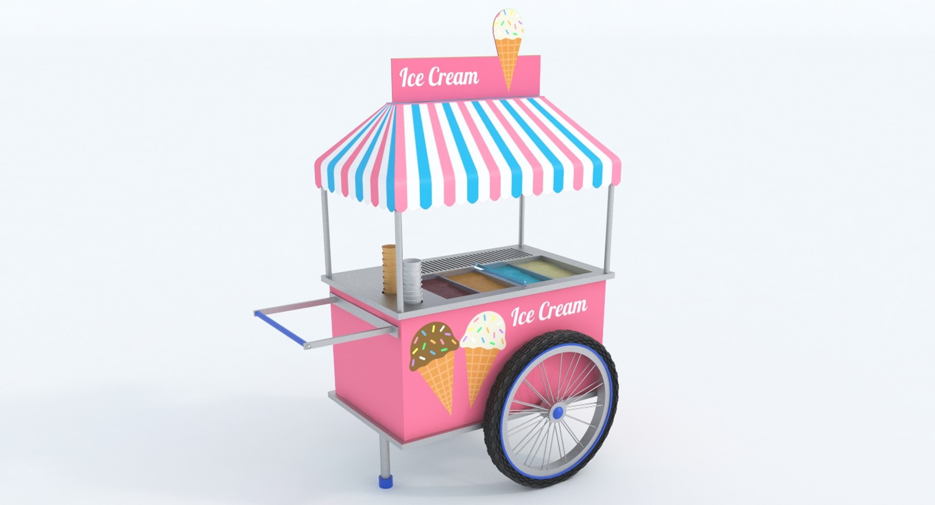 3D Ice Cream Cart - TurboSquid 1186408