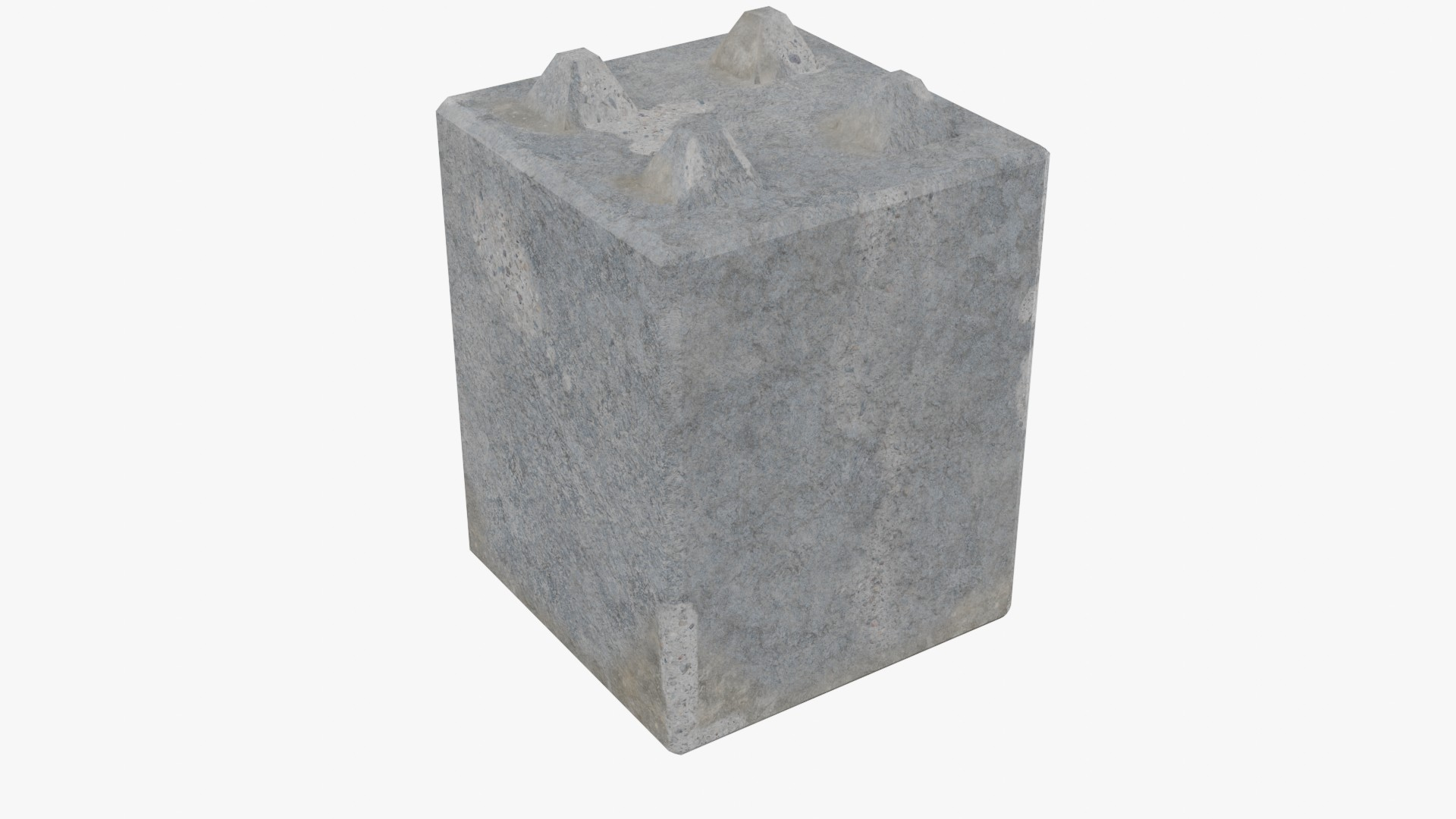 Modular Concrete Barrier Block 2x2 3D Model - TurboSquid 2265571