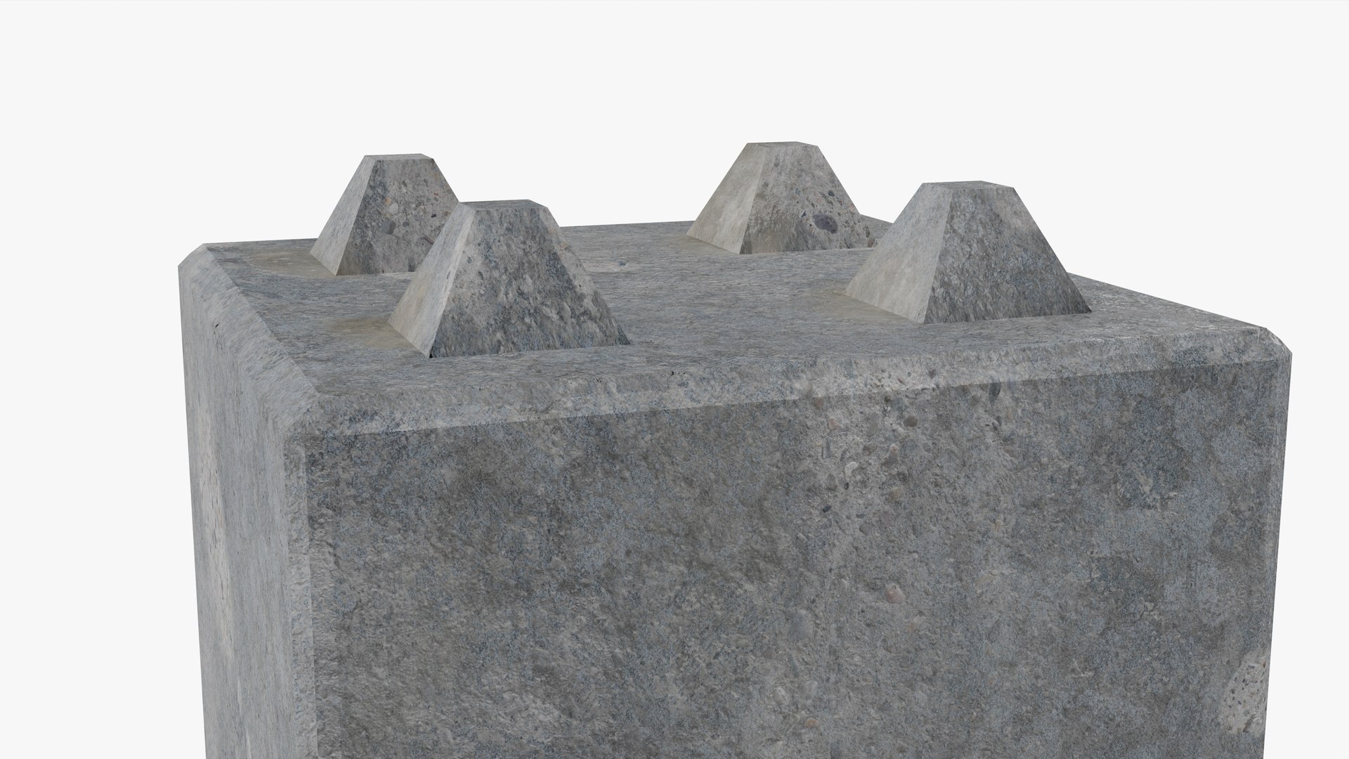 Modular Concrete Barrier Block 2x2 3D Model - TurboSquid 2265571