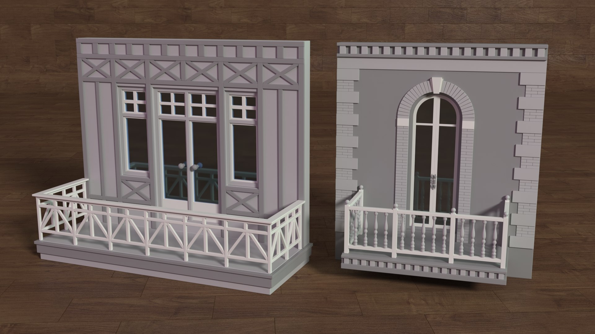 3D Building Facade Collection 6 - 18 Pieces Model - TurboSquid 1892546