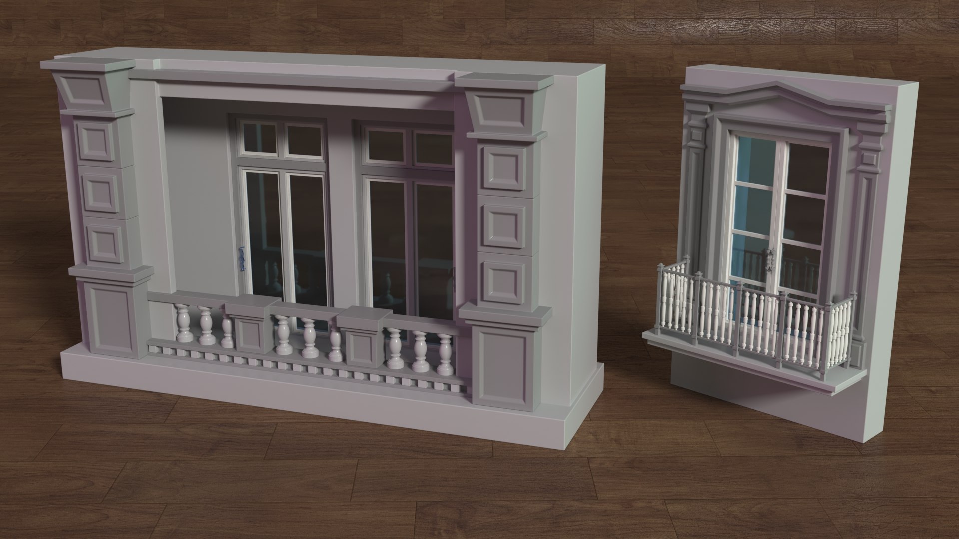 3D Building Facade Collection 6 - 18 Pieces Model - TurboSquid 1892546