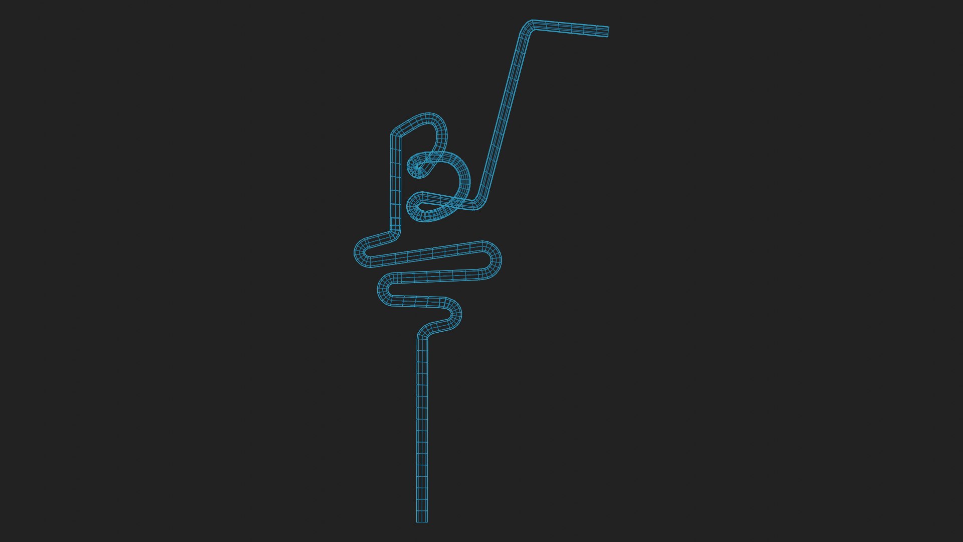 Crazy Straw Letter B 3D model - TurboSquid 1801242