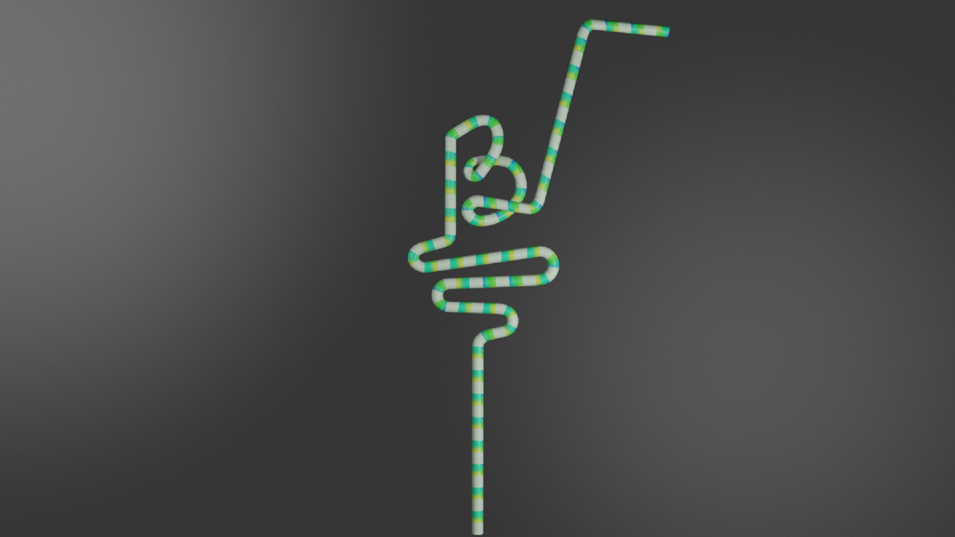 Crazy Straw Letter B 3D model - TurboSquid 1801242