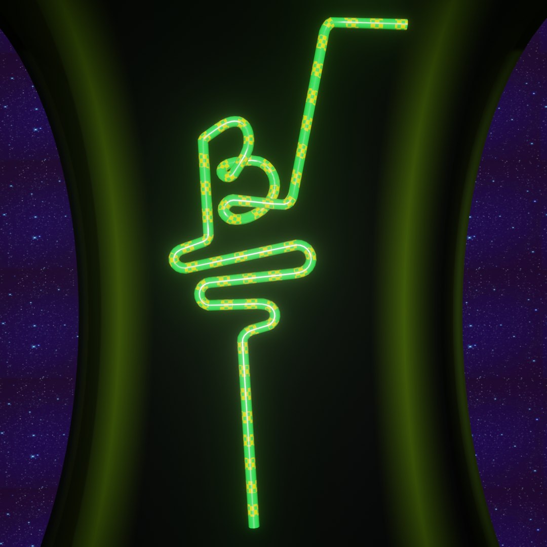 Crazy Straw Letter B 3D model - TurboSquid 1801242