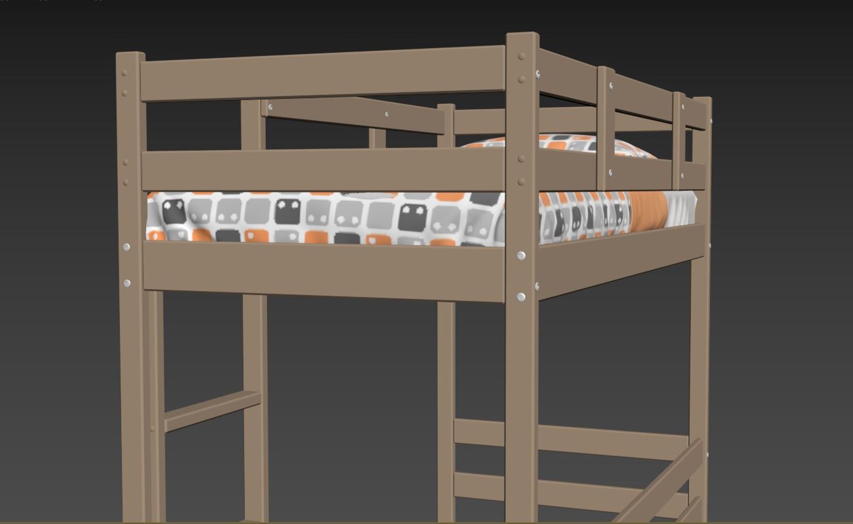 Loft Bed 3D - TurboSquid 1990336