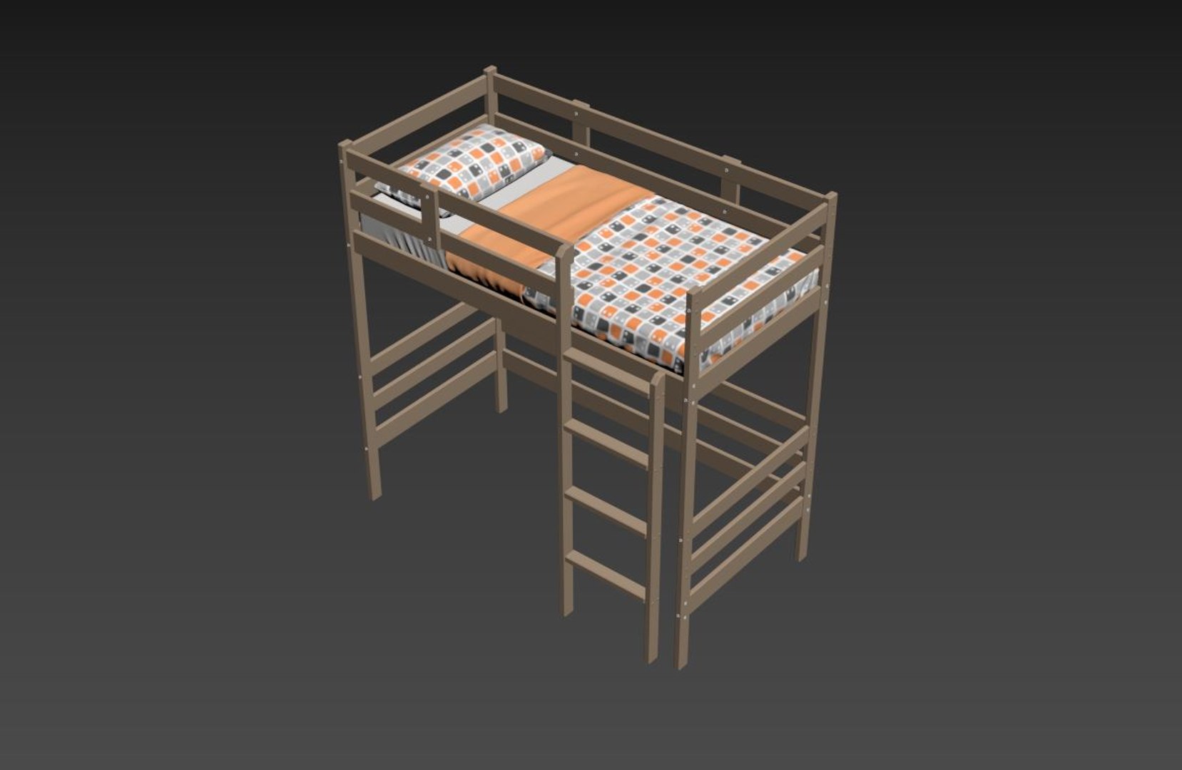 Loft Bed 3D - TurboSquid 1990336