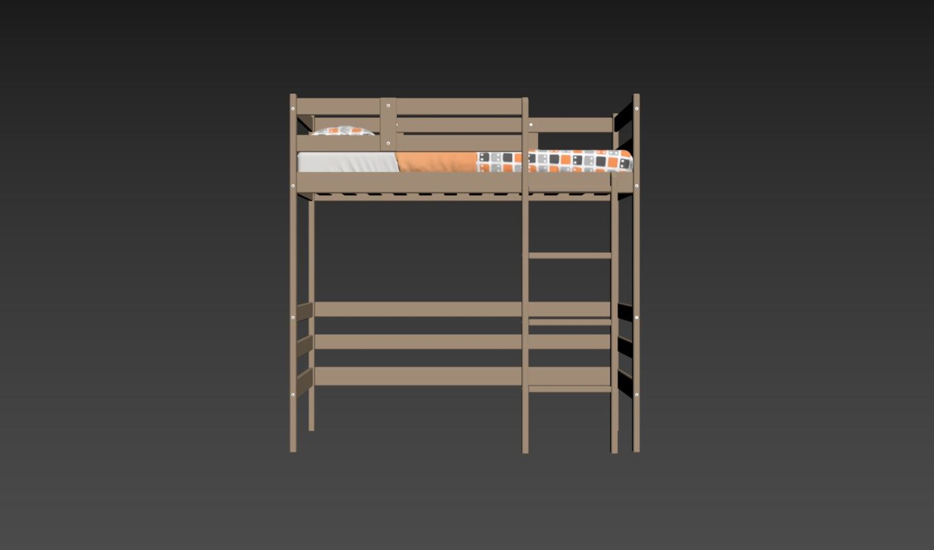 Loft Bed 3D - TurboSquid 1990336