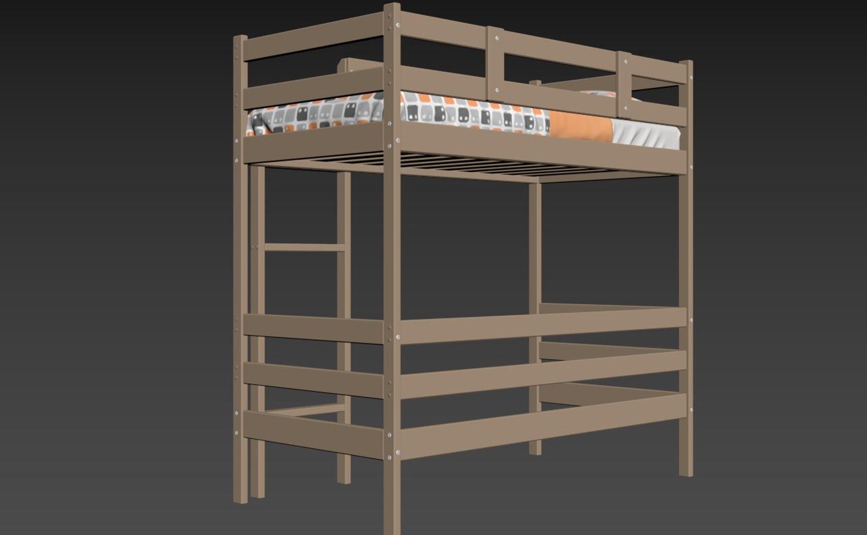 Loft Bed 3D - TurboSquid 1990336