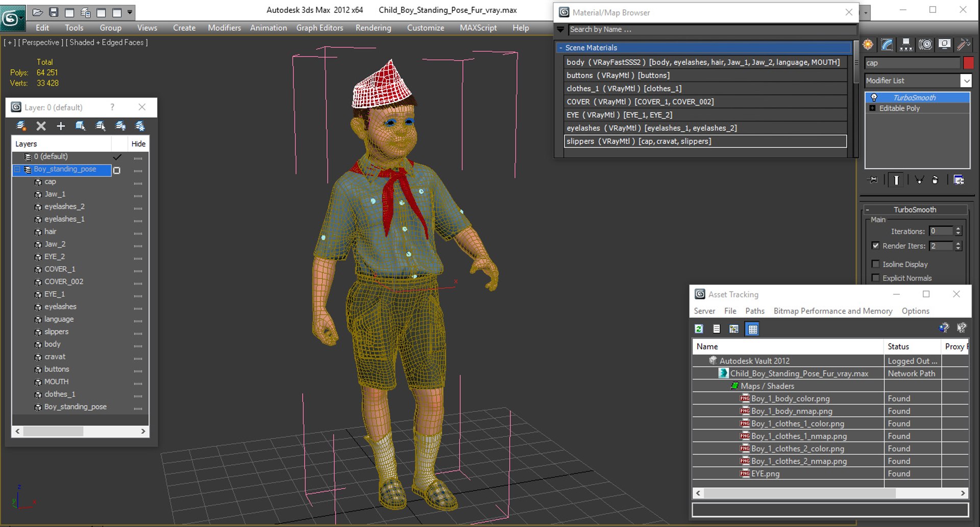 Child Boy Standing Pose 3D Model - TurboSquid 1311910