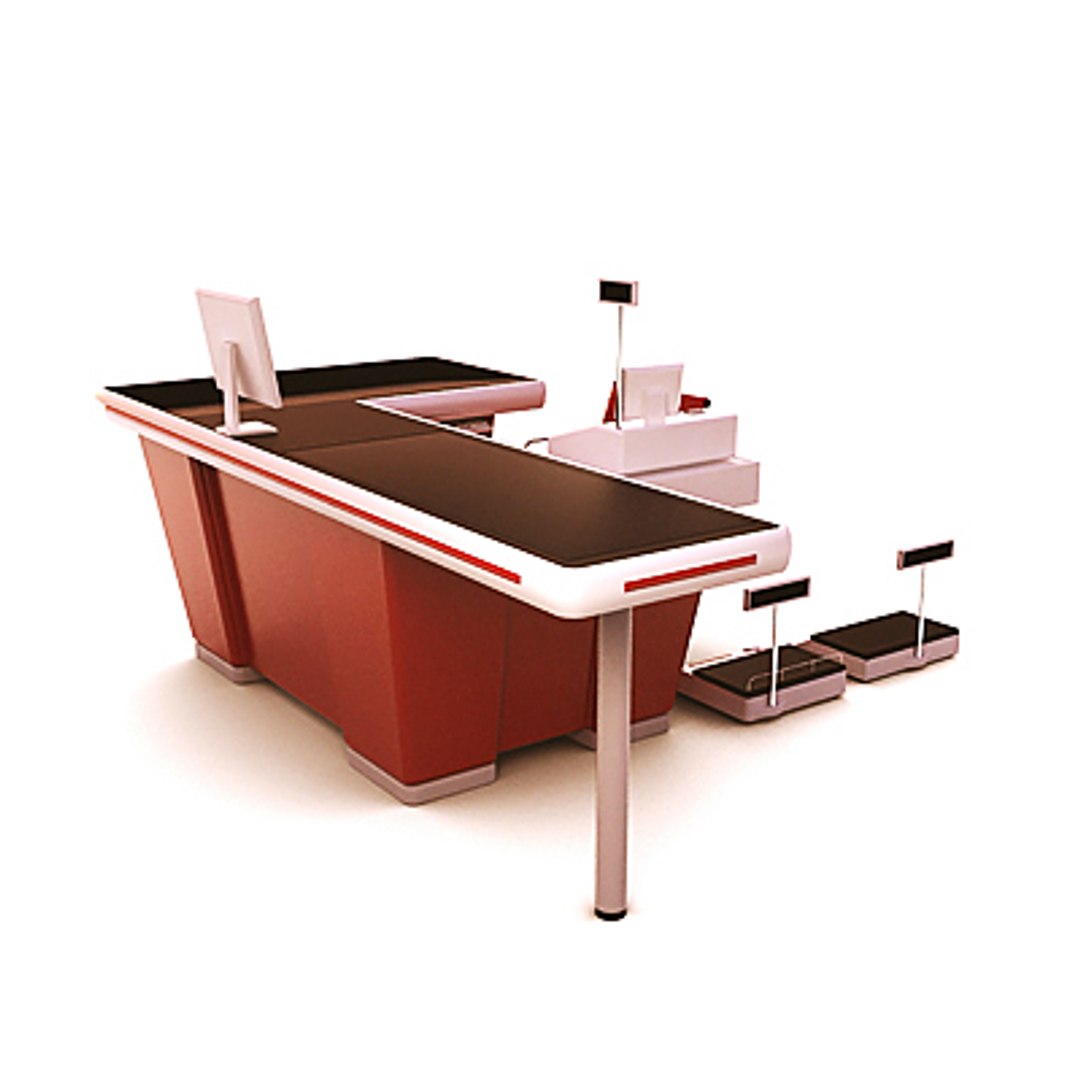 3d Model Checkout Cash Register
