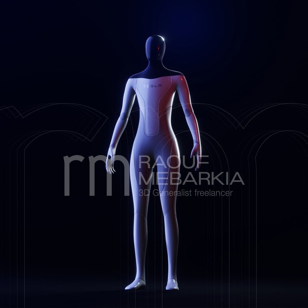 3D Tesla Bot Hyper 3D Model Quality - Eevee Render - TurboSquid 1778332
