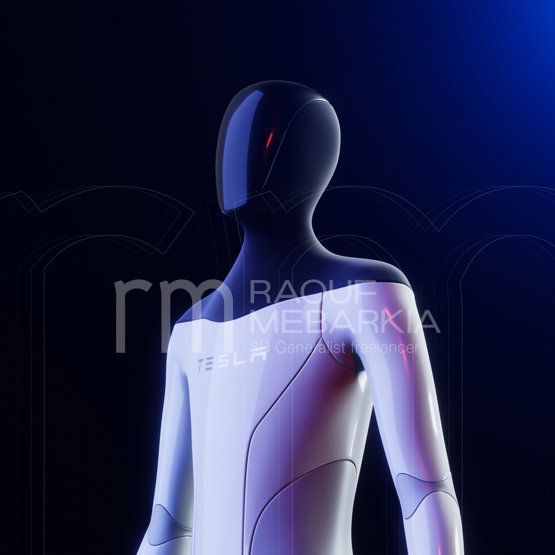 3D Tesla Bot Hyper 3D Model Quality - Eevee Render - TurboSquid 1778332