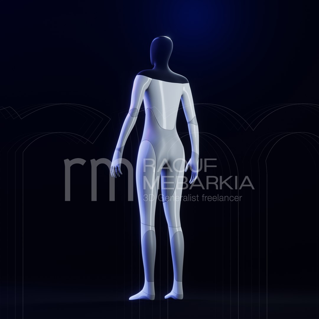 3D Tesla Bot Hyper 3D Model Quality - Eevee Render - TurboSquid 1778332