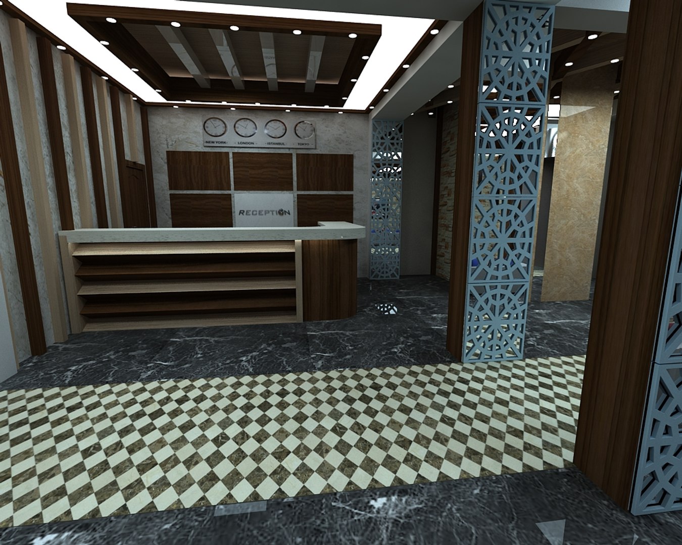 Hotel Reception 3D Model - TurboSquid 1423052