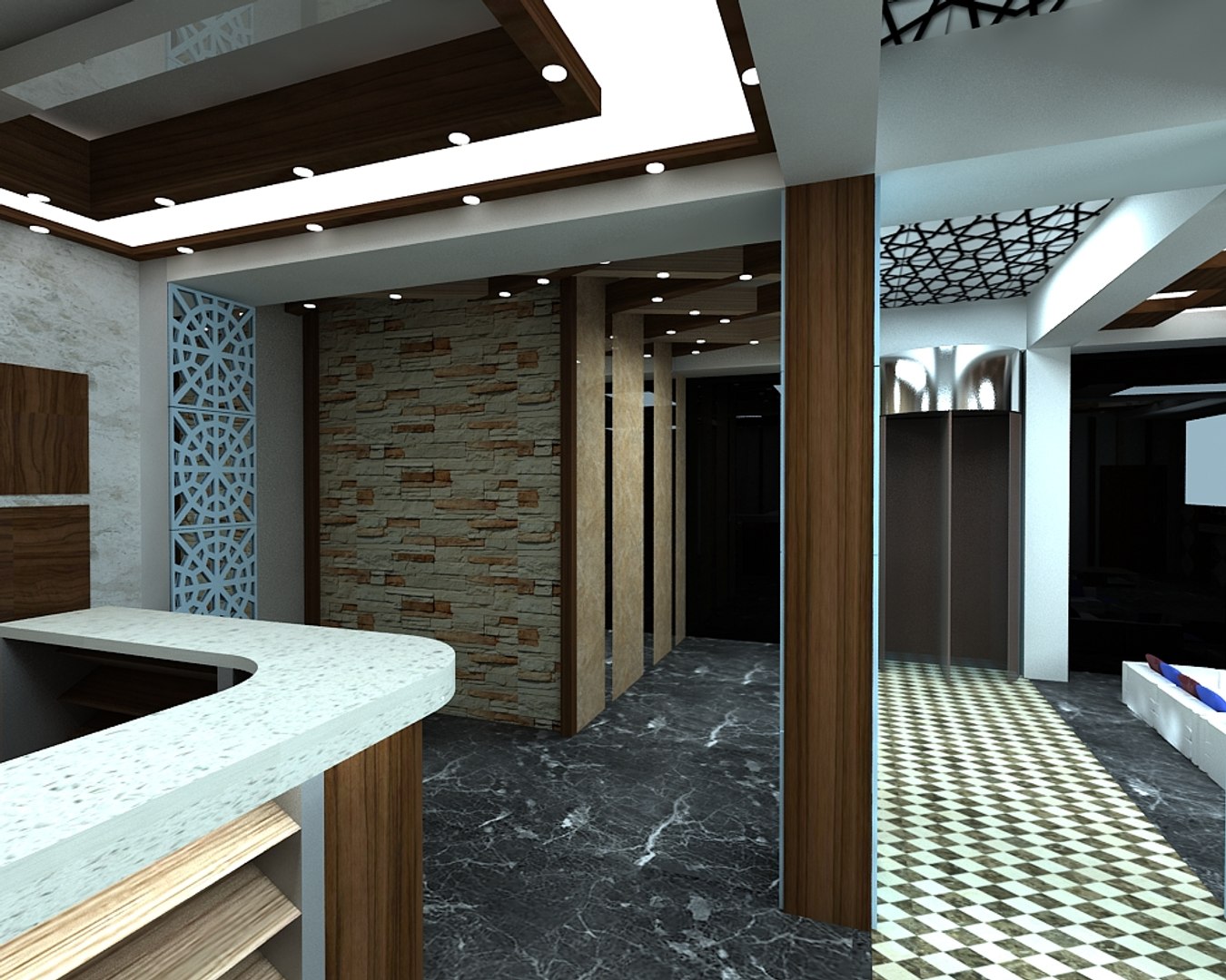 Hotel Reception 3D Model - TurboSquid 1423052